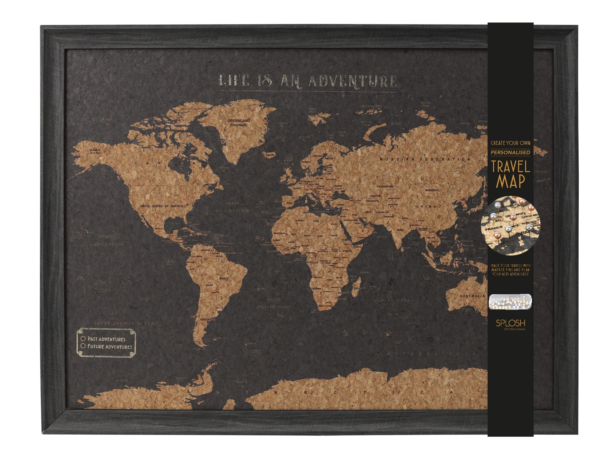 Black Travel Maps | Splosh Travel Board | Collectables