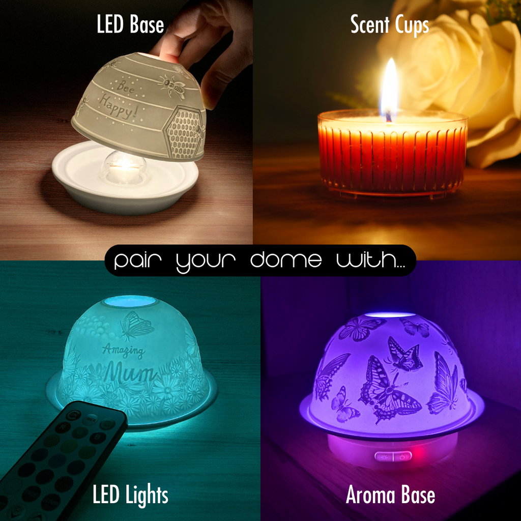 Cello Santa & Dog Porcelain Christmas Tealight Dome | Collectables