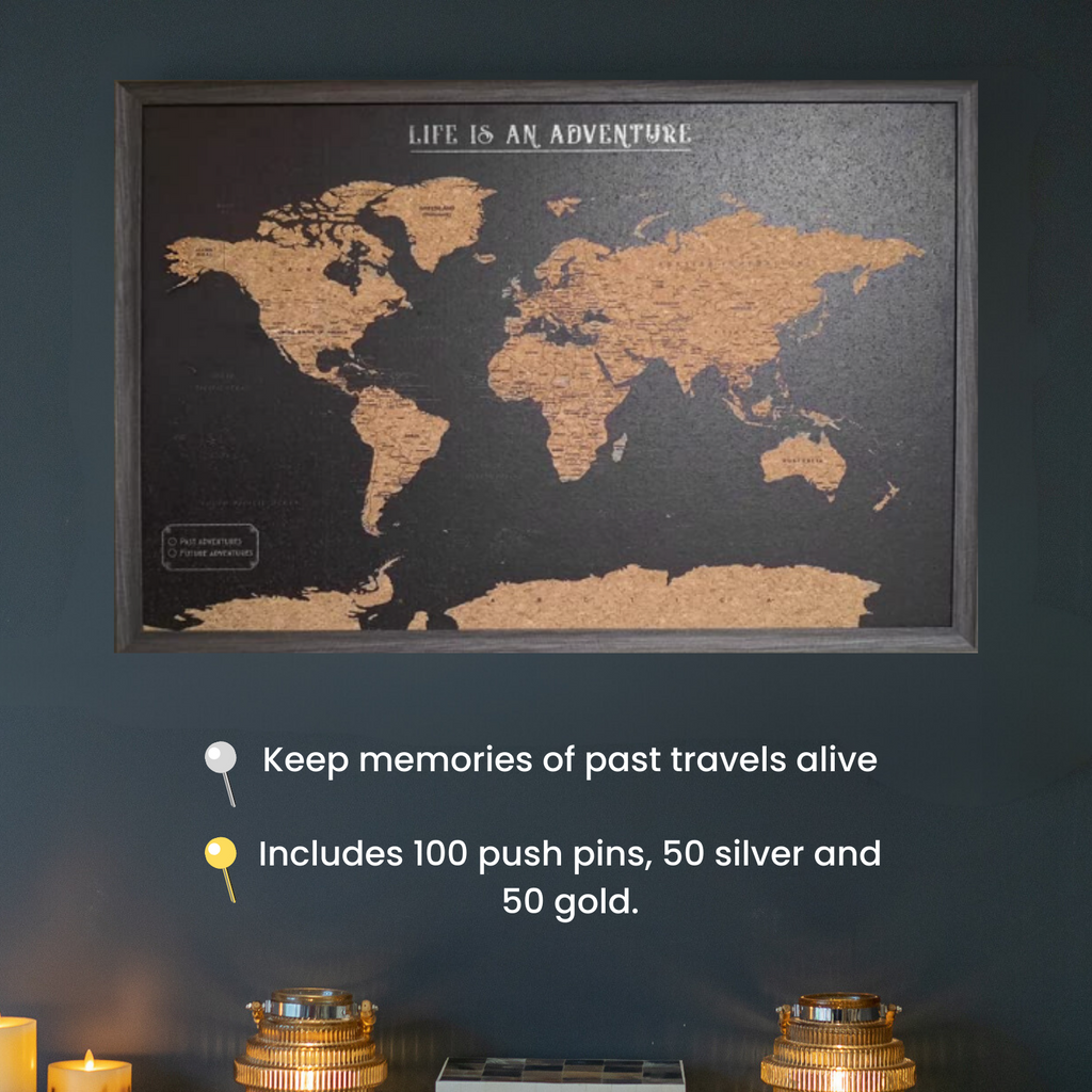 Splosh Travel Map - World Map - Large - Black | Collectables