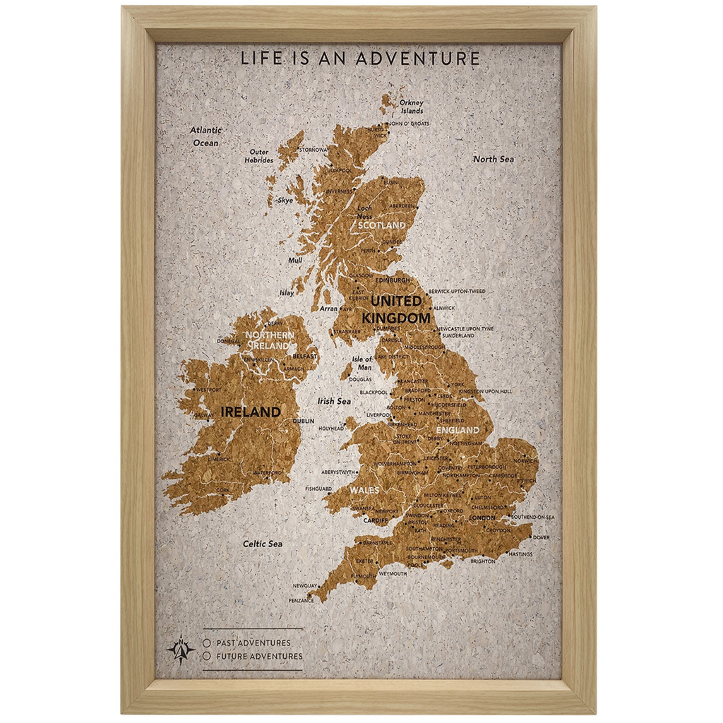 Splosh Travel Map - UK Map - Small - White | Collectables