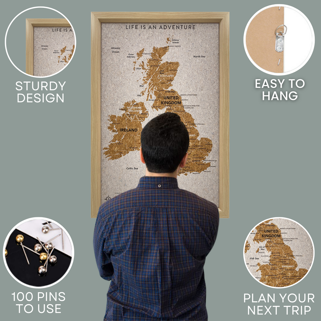 Splosh Travel Map - UK Map - Small - White | Collectables