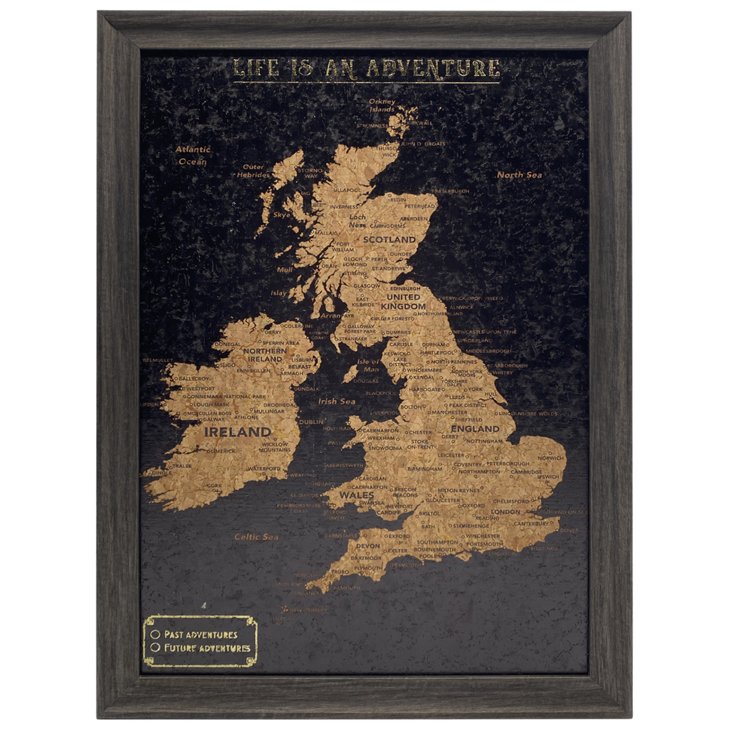 Splosh Travel Map - UK & Ireland Map - Small - Black | Collectables