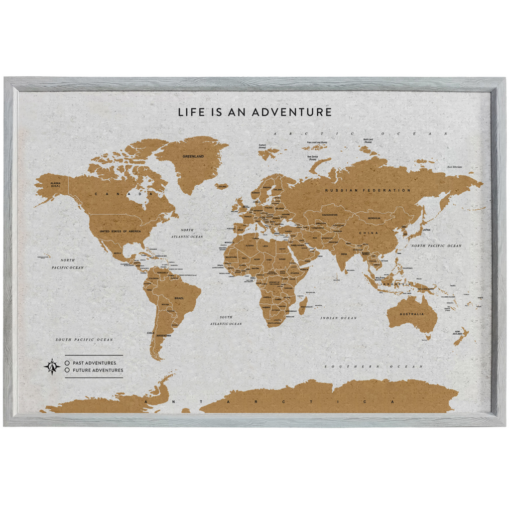 Splosh Travel Map - XL Desk World - Grey | Collectables