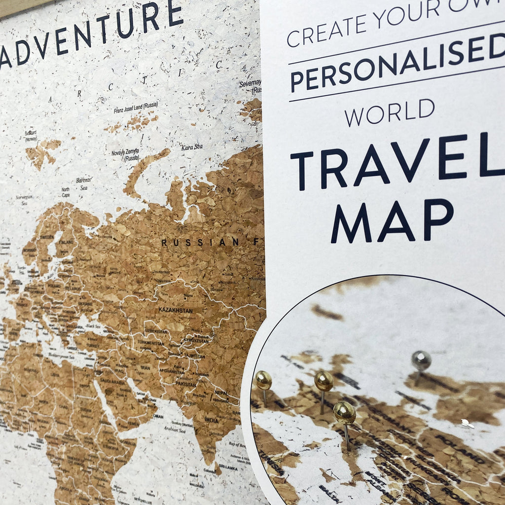 Splosh Travel Map - Medium World Map - White | Collectables