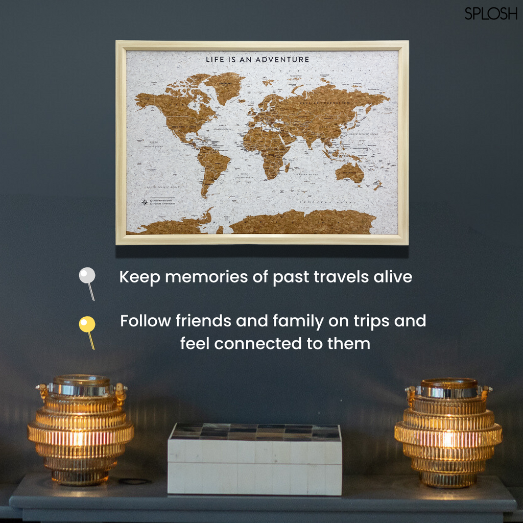 Splosh Travel Map - Medium World Map - White | Collectables