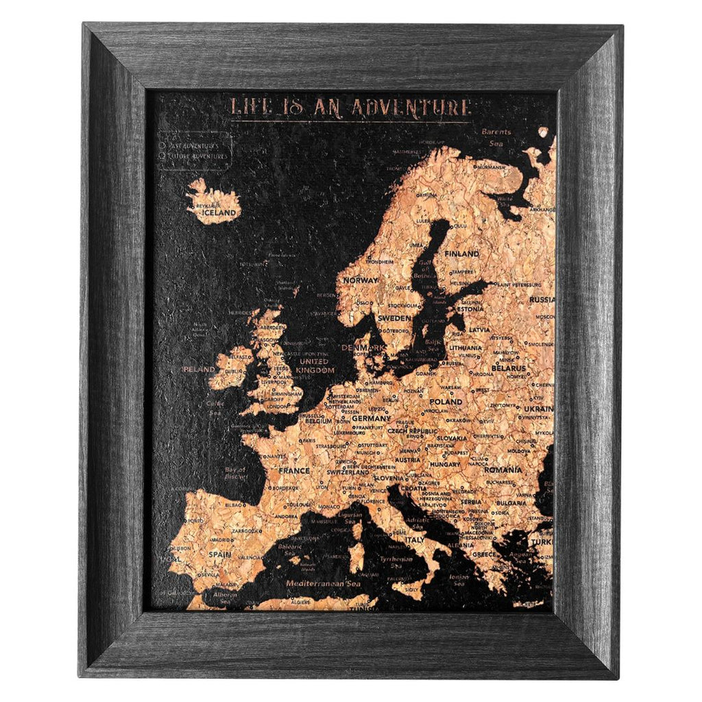 Splosh Travel Map - Europe Map - Desk - Black | Collectables