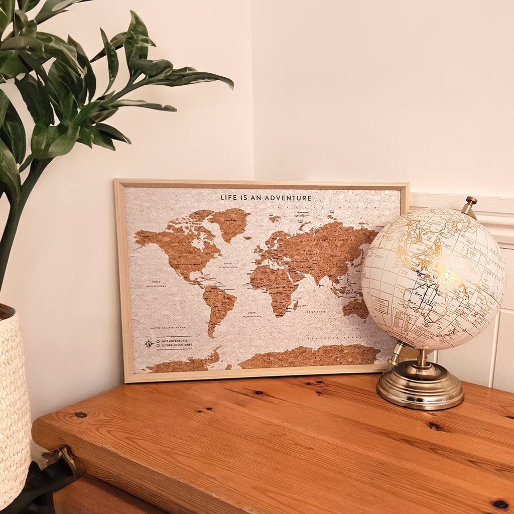 Splosh - Travel Map - XL Desk World - White | Collectables