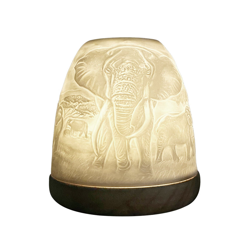 Cello Elephant Tea Light Dome – Porcelain Lithophane Holder