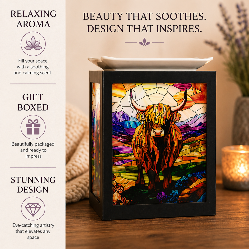 Golden Highland Cow Electric Wax Melt Burner